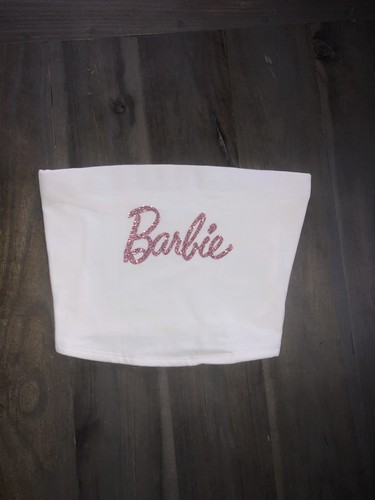 Women’s Barbie Tube Top Halloween Costume Sexy Crop Cosplay Glitter ...