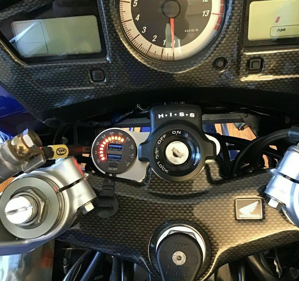 Honda VFR800 VTEC Volt Meter UBS Mounting Bracket Gen6 HISS and non ...
