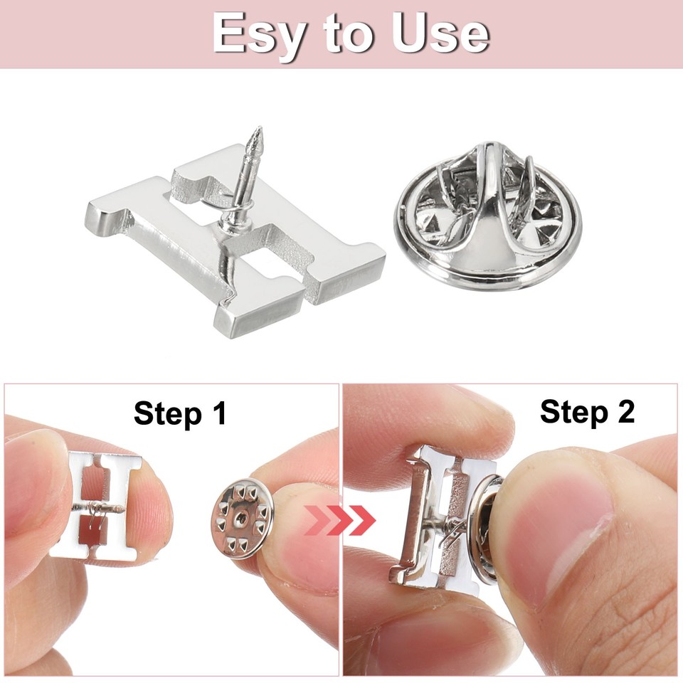 Letter Lapel Pins, Initial Alphabet Collar Pins, Silver Tone, Letter R ...