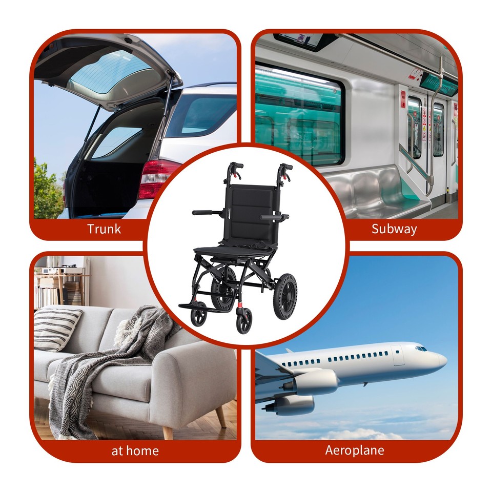 Lightweight Foldable Portable Transport Wheelchair Travel Wheelchair ...