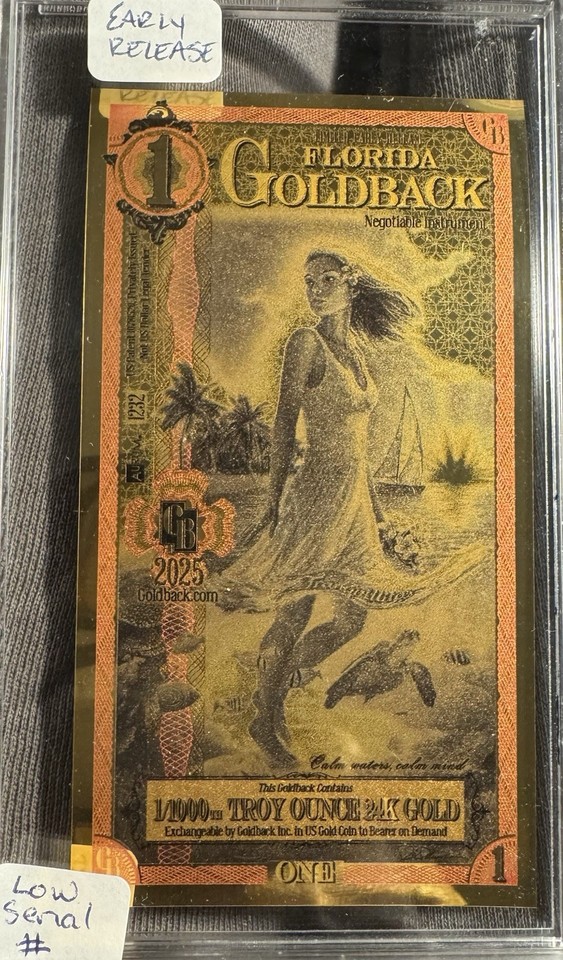 2025 Florida Goldback 1 AU Insused - LTD EARLY RELEASE - SERIAL # 1232 ...