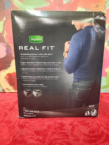 DEPEND REAL FIT Mens Maximum Briefs 12 Pairs L/XL 2 Colors New In Box ...