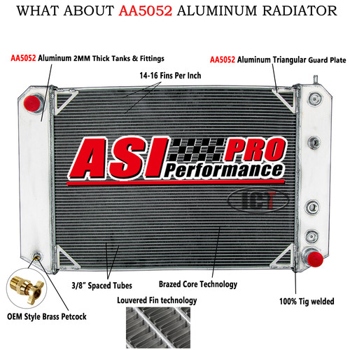 4-Row Radiator For 1991-2002 Chevy C60 C70 Kodiak GMC C7000 C6500 ...