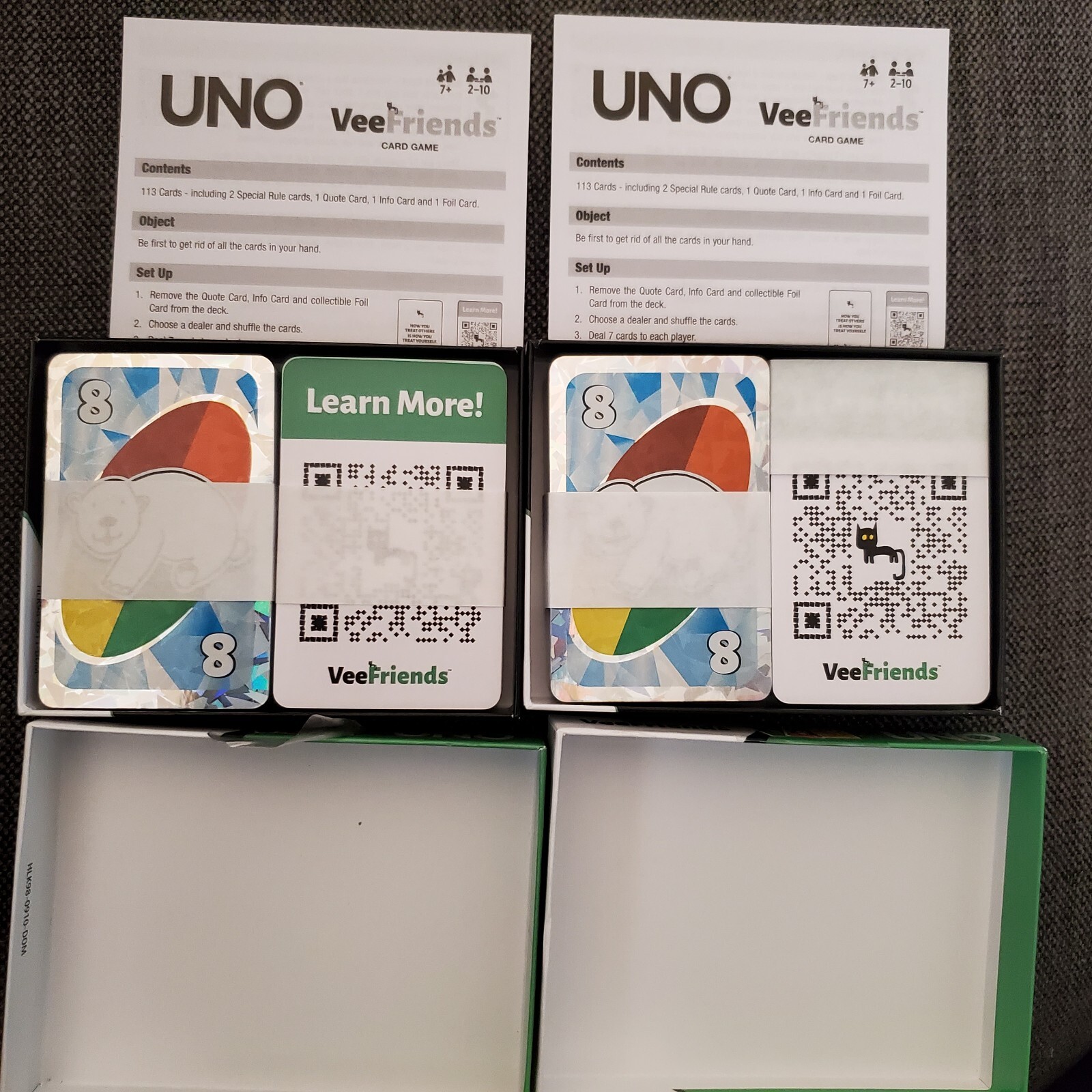 2 🔥Uno Card Game By Gary Vee | Vee Friends Prudent Polar Bear RARE Foil ...