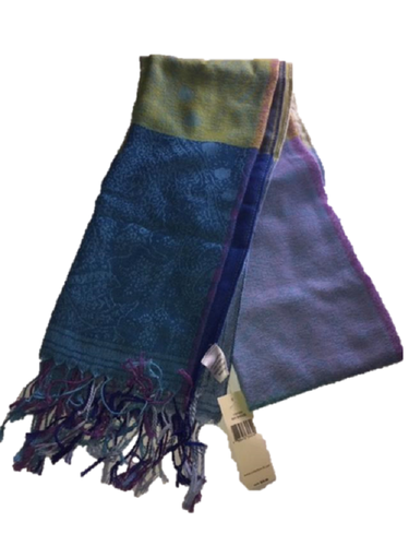 Collection Xiix Scarf Bay Breeze Blue Multi Color Fringed Scarf, Retail ...