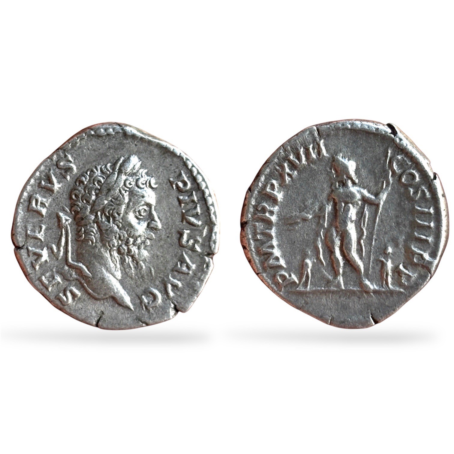 Roman Silver Coin. SEPTIMIUS SEVERUS, AR Denarius. Rome. Jupiter, Ex ...