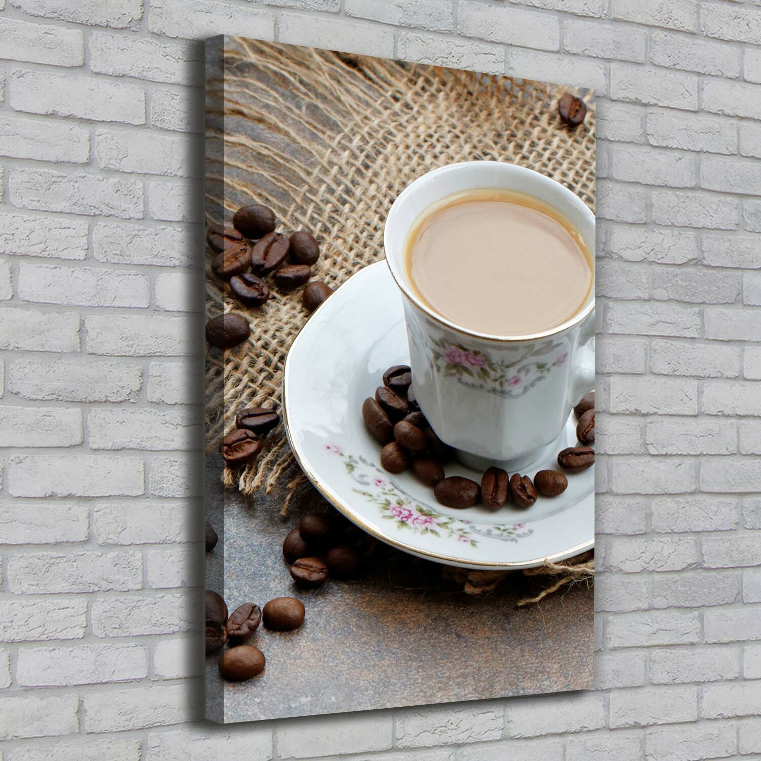 Leinwand-Bild Kunstdruck Hochformat 70x100 Bilder Kaffee und Herz | eBay.de