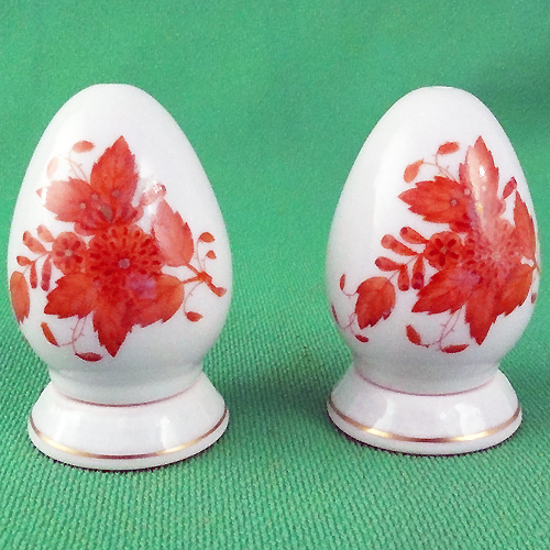 CHINESE BOUQUET RUST by Herend Salt & Pepper Shakers Set NEW NEVER USED ...