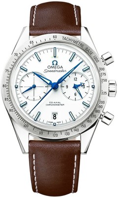 Omega Buy New Speedmaster Co-Axial White DIal Brown Strap Dress Watch ...