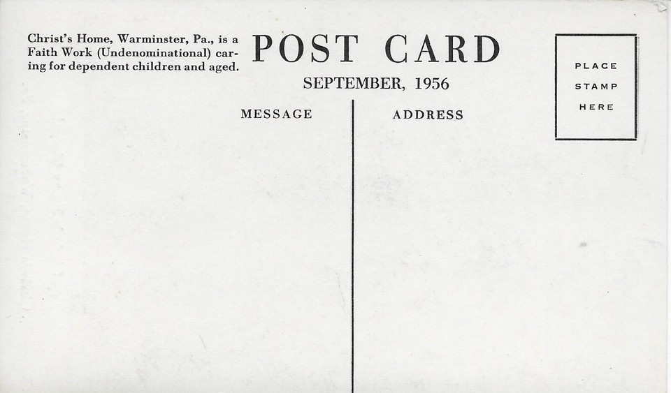 Christ's Home Chapel, Warminster PA handsome postcard not postally used ...