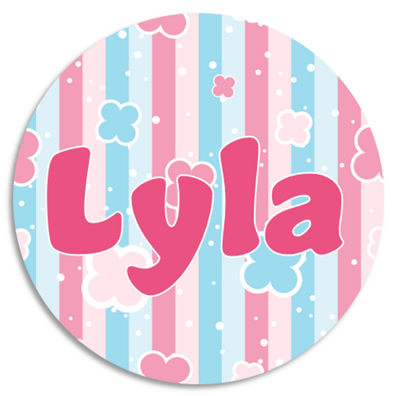 Lyla - 100 Pack Circle Stickers 3 Inch - Name Tag Water Bottle School ...
