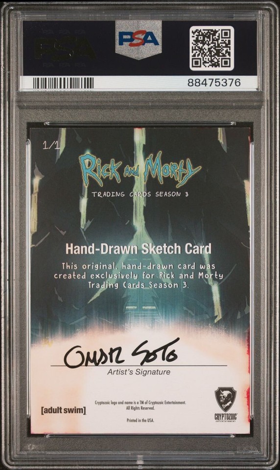 Rick And Morty Hand Drawn Sketch Card Rick Sanchez Season 3 Cryptozoic ...