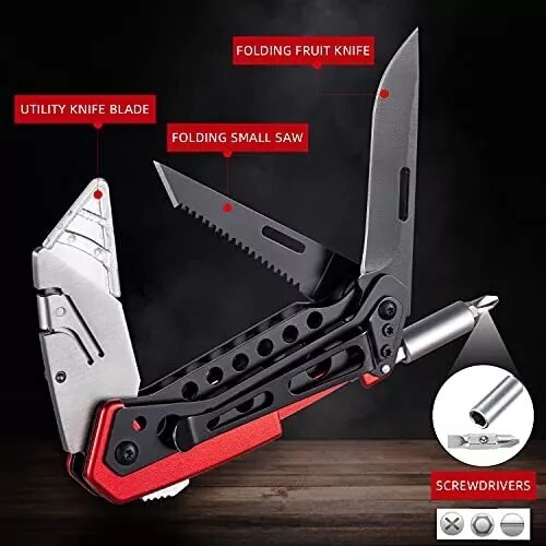 edcfans Folding Utility Knife Box Cutter with 5 Razor Blades ...