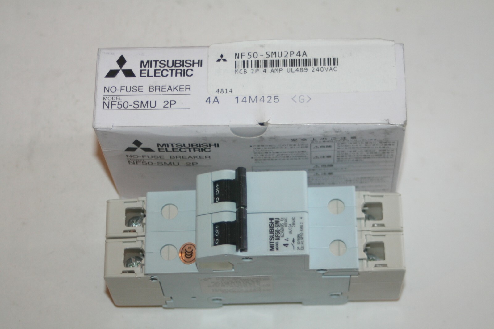 MITSUBISHI ELECTRIC UL 489 Listed NF50-SMU 2P 4A No Fuse Circuit ...