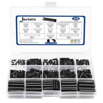 430 Pcs Roll Pin Set, Slotted Metric Spring Pins, Steel Split Expansion ...