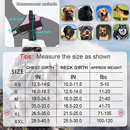 Bolux Dog Harness, No-Pull Reflective, Breathable Adjustable Pet Vest w ...