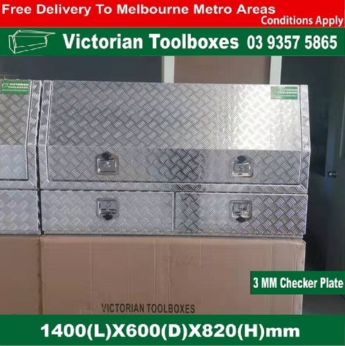 Aluminium Toolboxes Heavy Duty Full Door ute 2 Drawers 140x60x82cm Tool ...