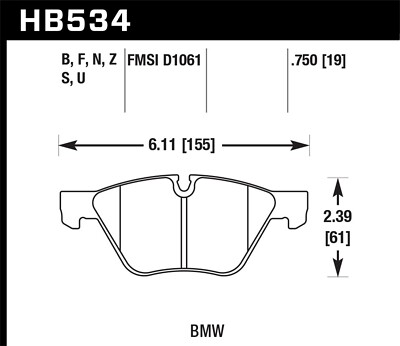 Hawk Performance HB534S.750 HT-10 Disc Brake Pad | eBay