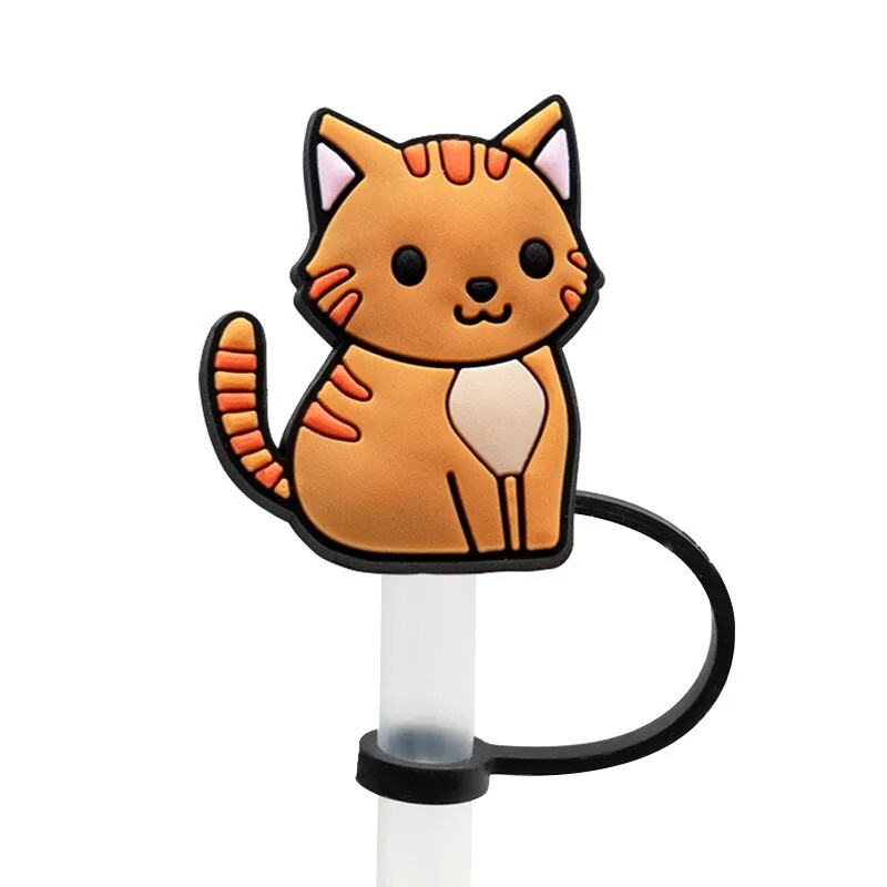 8Pcs Cute Cats Straw Cover Cap for Stanley 30/40Oz Tumbler Silicone ...