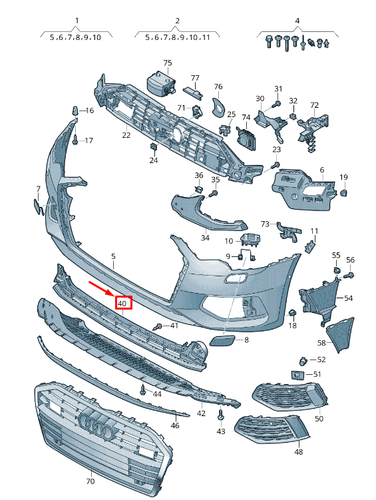 AUDI A6 C8 Front Lower Bumper Grille 4K0807683 9B9 4K08076839B9 NEW ...