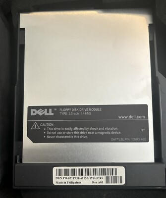 Dell 10NRV-A00 Floppy Disk Drive Module 3.5 inch 1.44-MB #5702 W/ Black ...