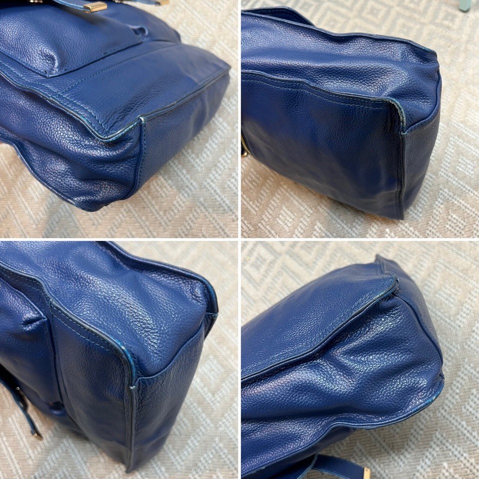 Erica Anenberg Large Blue Leather Business Tote Bag Crossbody ...