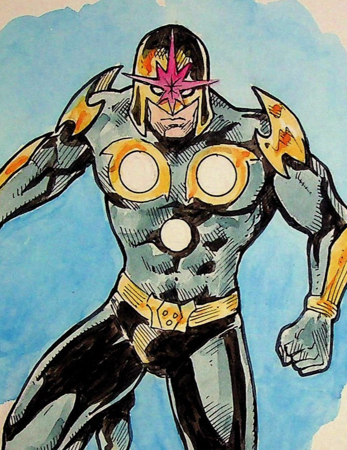 NOVA - Mars Servicio SIGNED Hand-Painted Convention Marvel Comics Art ...