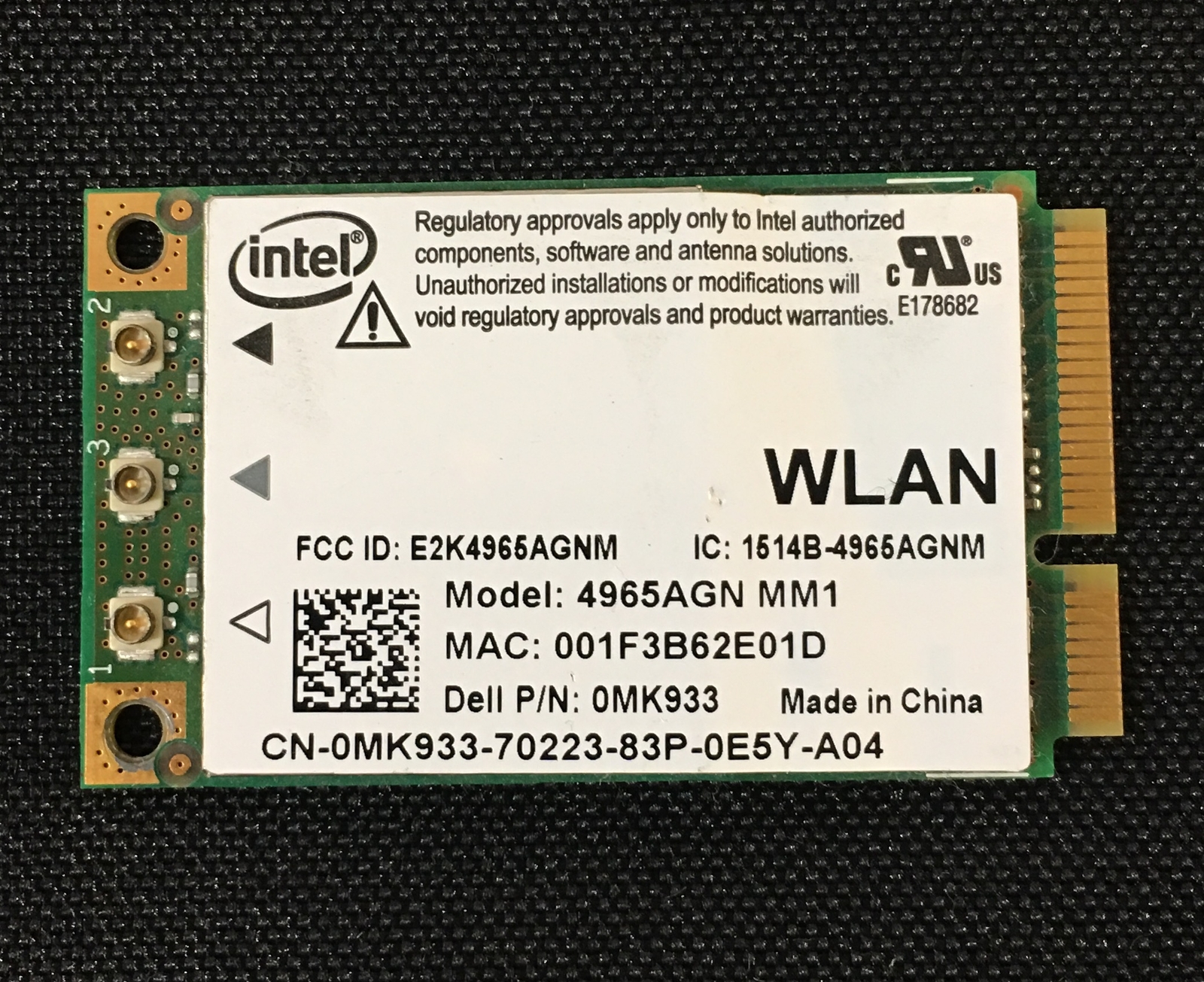 Intel Dell Pro Wireless Wifi 4965AGN MM1 Card - MK933 | eBay