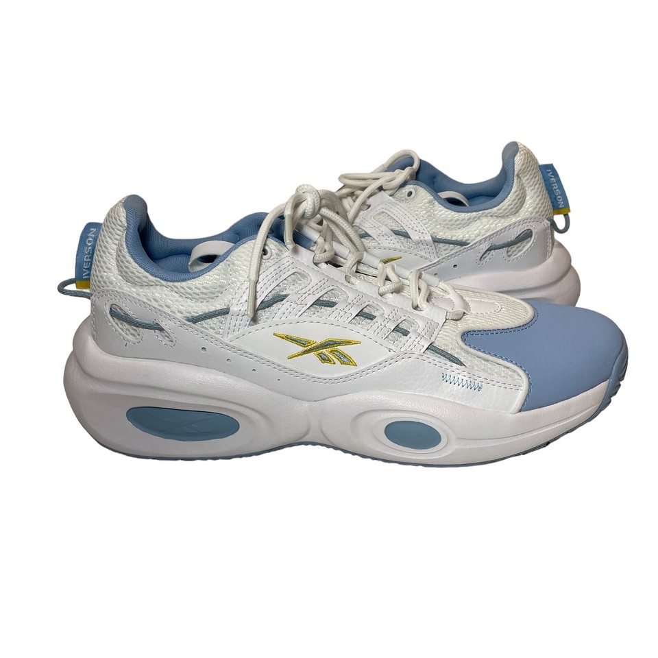 Reebok Solution Mid Nuggets White Fluid Blue Toxic Basketball Shoes Men ...