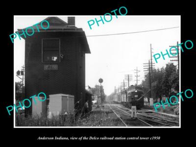 OLD POSTCARD SIZE PHOTO OF ANDERSON INDIANA THE DELCO RAILROAD TOWER ...