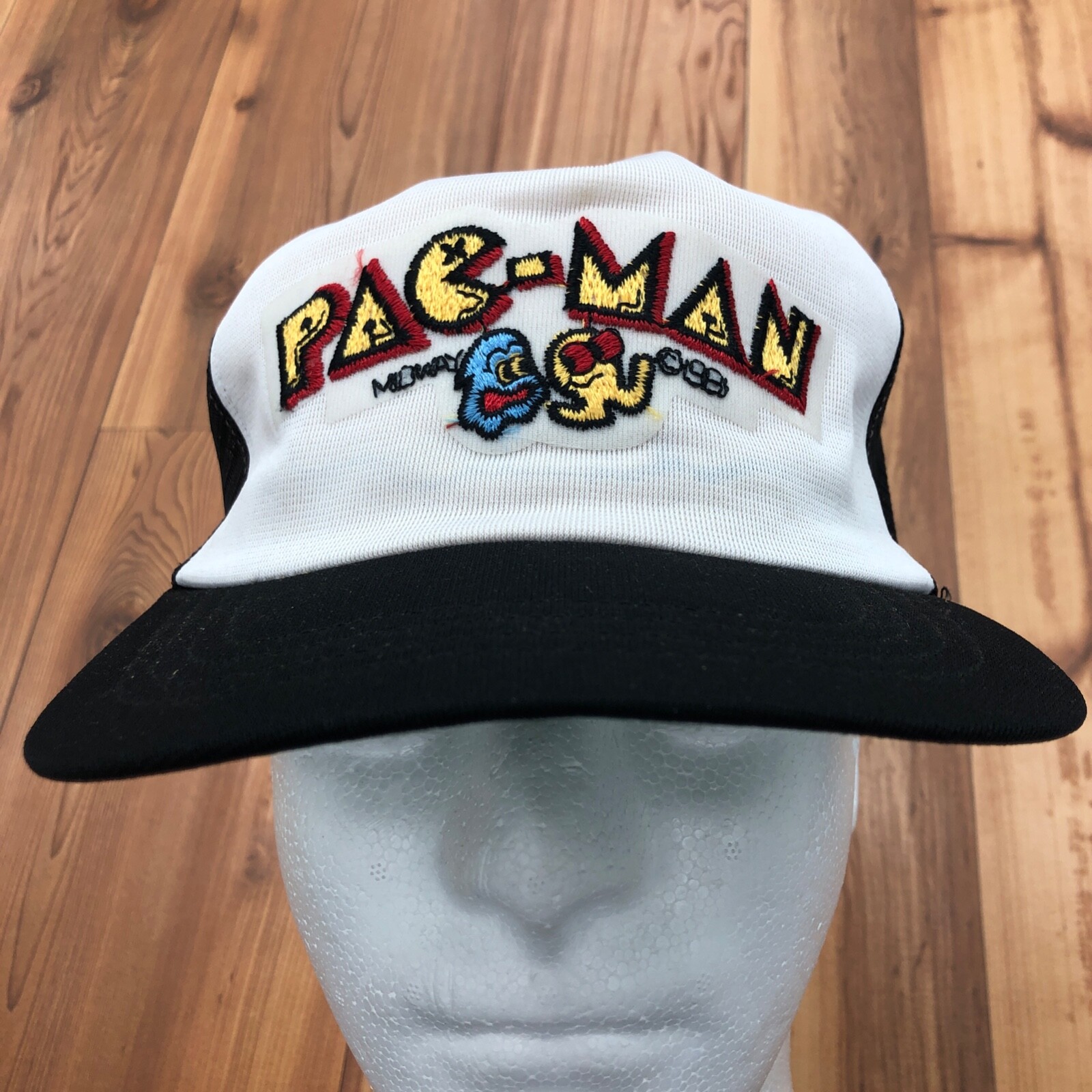 Vintage Midway White Pacman 1991 Embroidered Trucker … - Gem