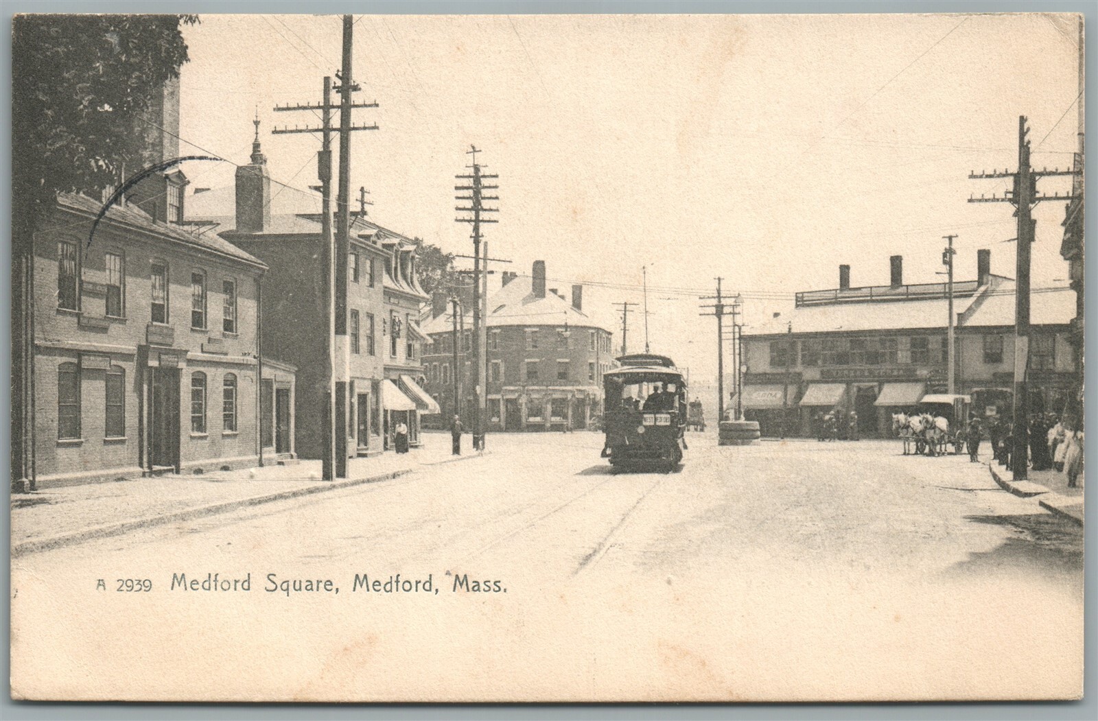 MEDFORD MA MEDFORD SQUARE ANTIQUE POSTCARD | eBay