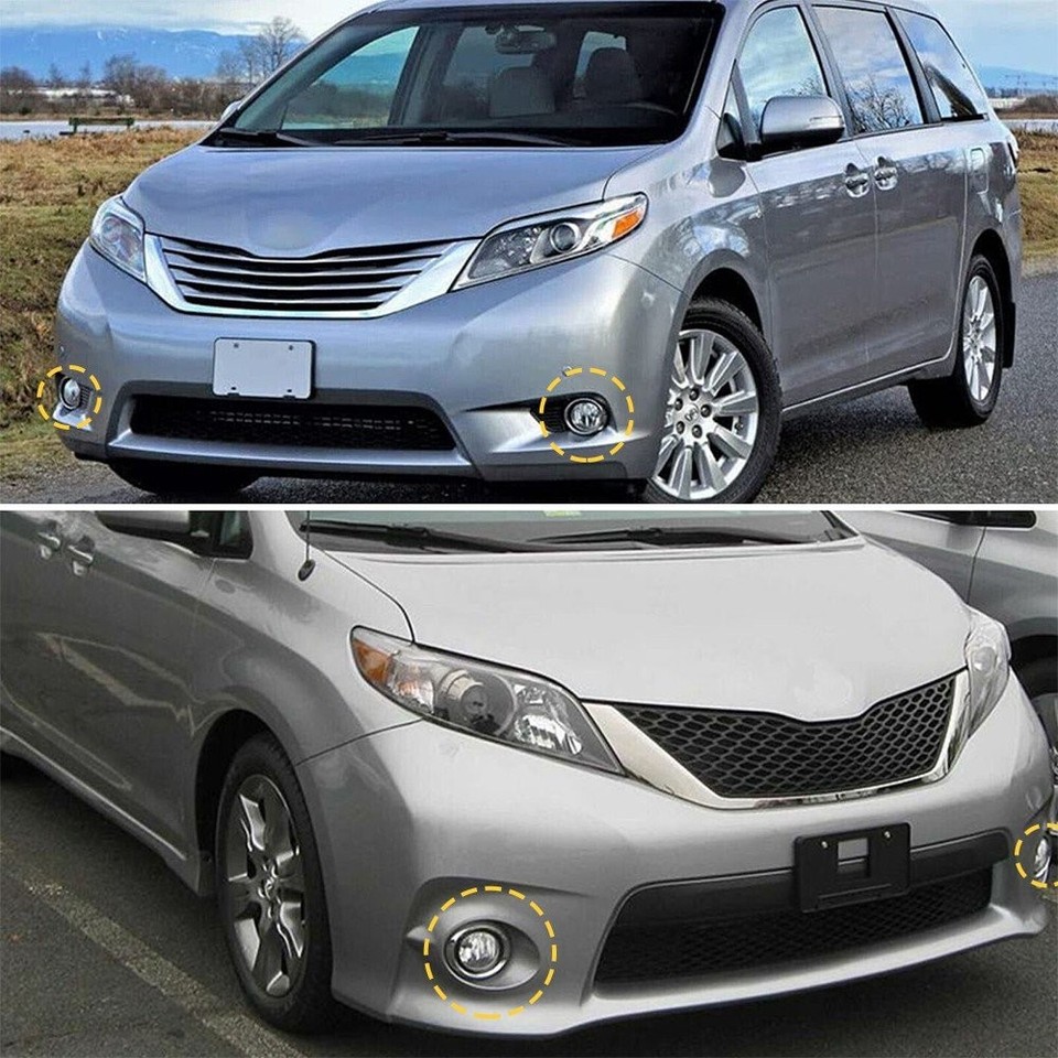 Pair Set Fog Light Hole Cover for 2011- 2017 Toyota Sienna SE ...