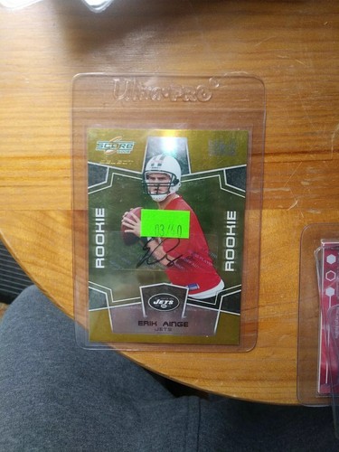 2008 Score Select Gold Zone Signatures /40 Erik Ainge #412 Rookie Auto ...