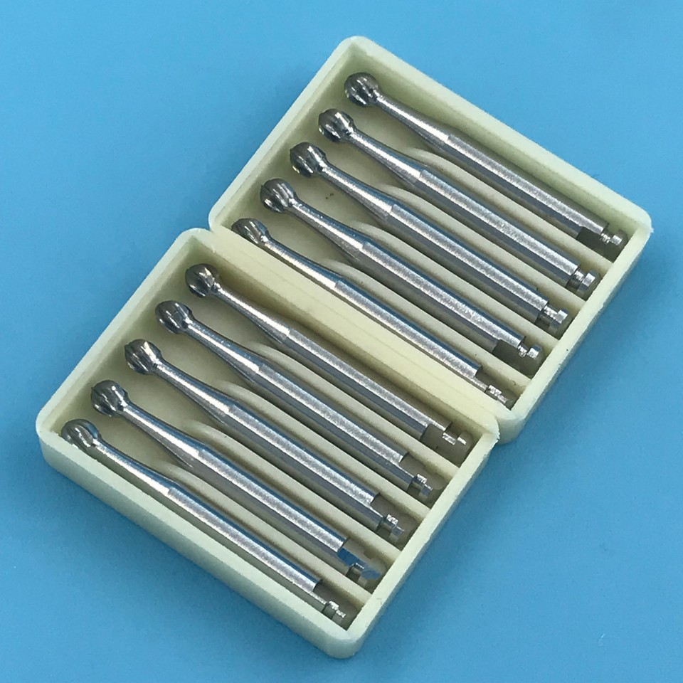 10 Boxes Dental RA #8 Round Carbide Bur for Slow Speed Latch Type #8 RA ...