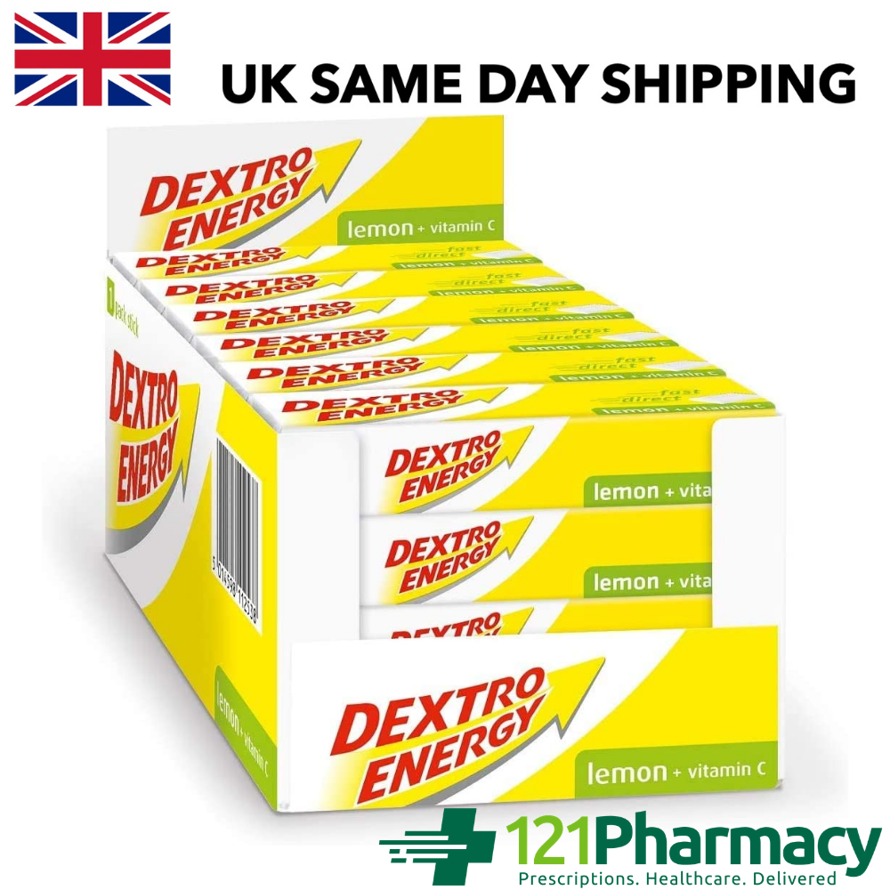 Dextro Energy DEXTROSE GLUCOSE FAST ACTING chewable Lemon & Vit C Tabs ...