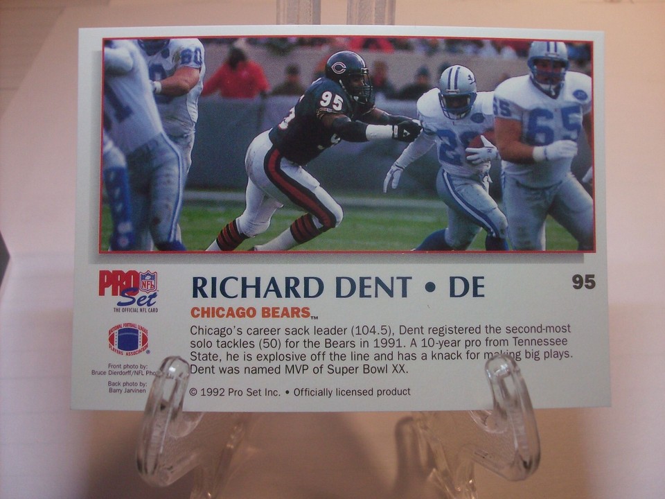 1992 Pro Set Power Football #95 - Richard Dent - Chicago Bears 92-1025 ...