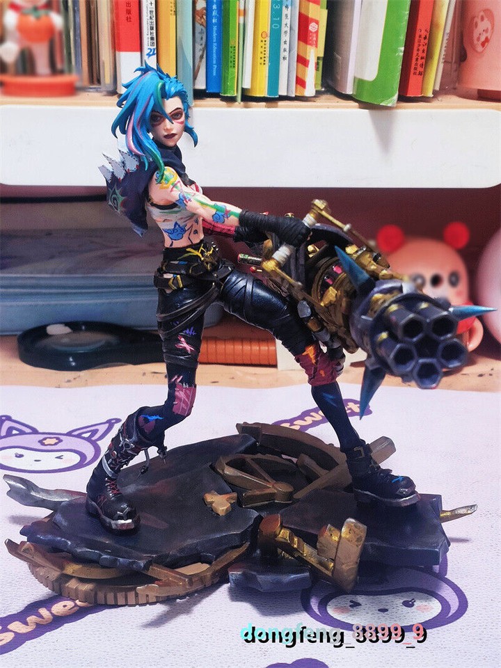 LOL League of Legends Jinx Arcane Fishbones Painted Statue Figure Model ...