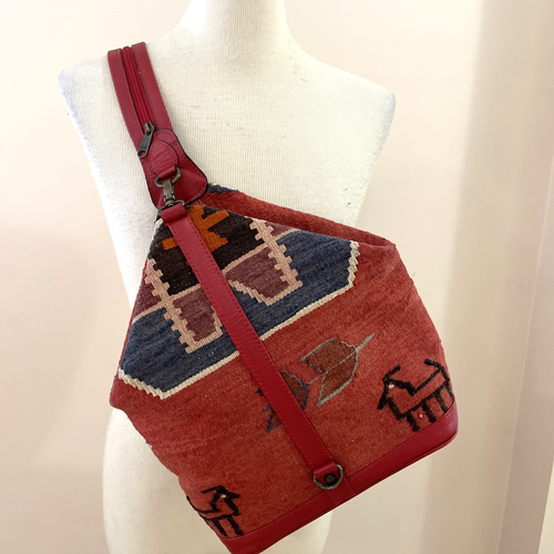 The Loom Alaska Convertible Backpack Crossbody Red Tapestry Native ...