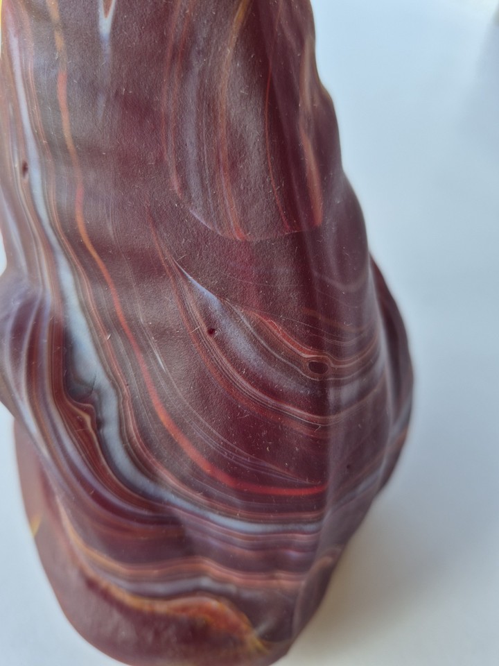 FENTON ART GLASS SATIN RUBY RED AMBERINA CRAYON ALLEY CAT | eBay