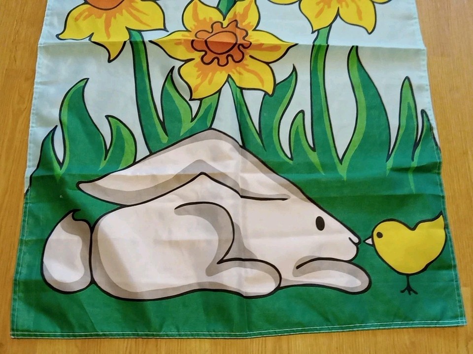 Yard Flag Bunny Baby Chick Spring Daffodils Double Sided 28" x 41" | eBay