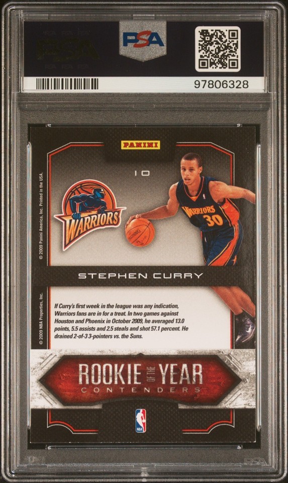 2009 PLAYOFF CONTENDERS #10 R.O.Y. CONTENDERS STEPH CURRY ROOKIE CARD ...