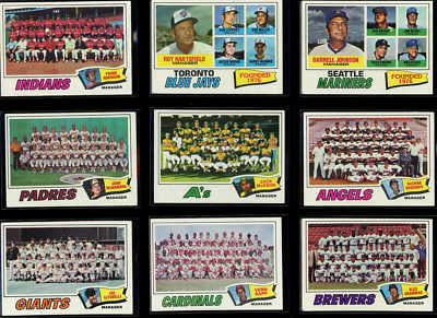 1977 Topps Baseball Complete 26 Card Team Checklist Set Unmarked | eBay