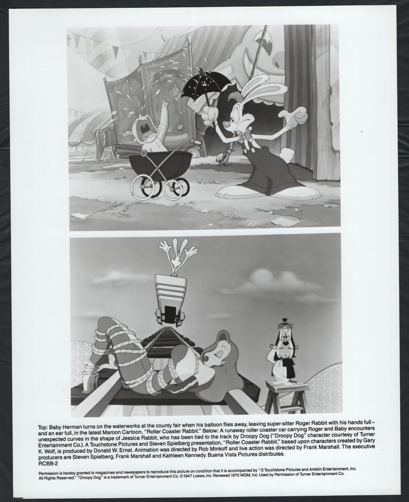 Roller Coaster Rabbit ’90 CARTOON ANIMATION ROGER RABBIT DROOPY JESSICA ...