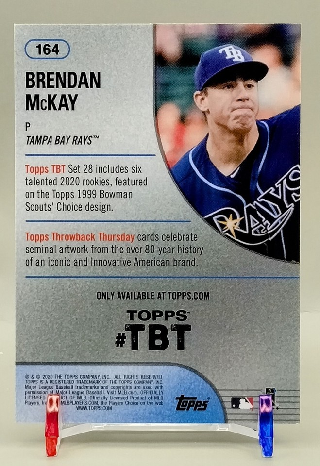 BRENDAN McKAY. Rookie,RC. 2020 Topps Throwback Thursday Baseball. #164 ...