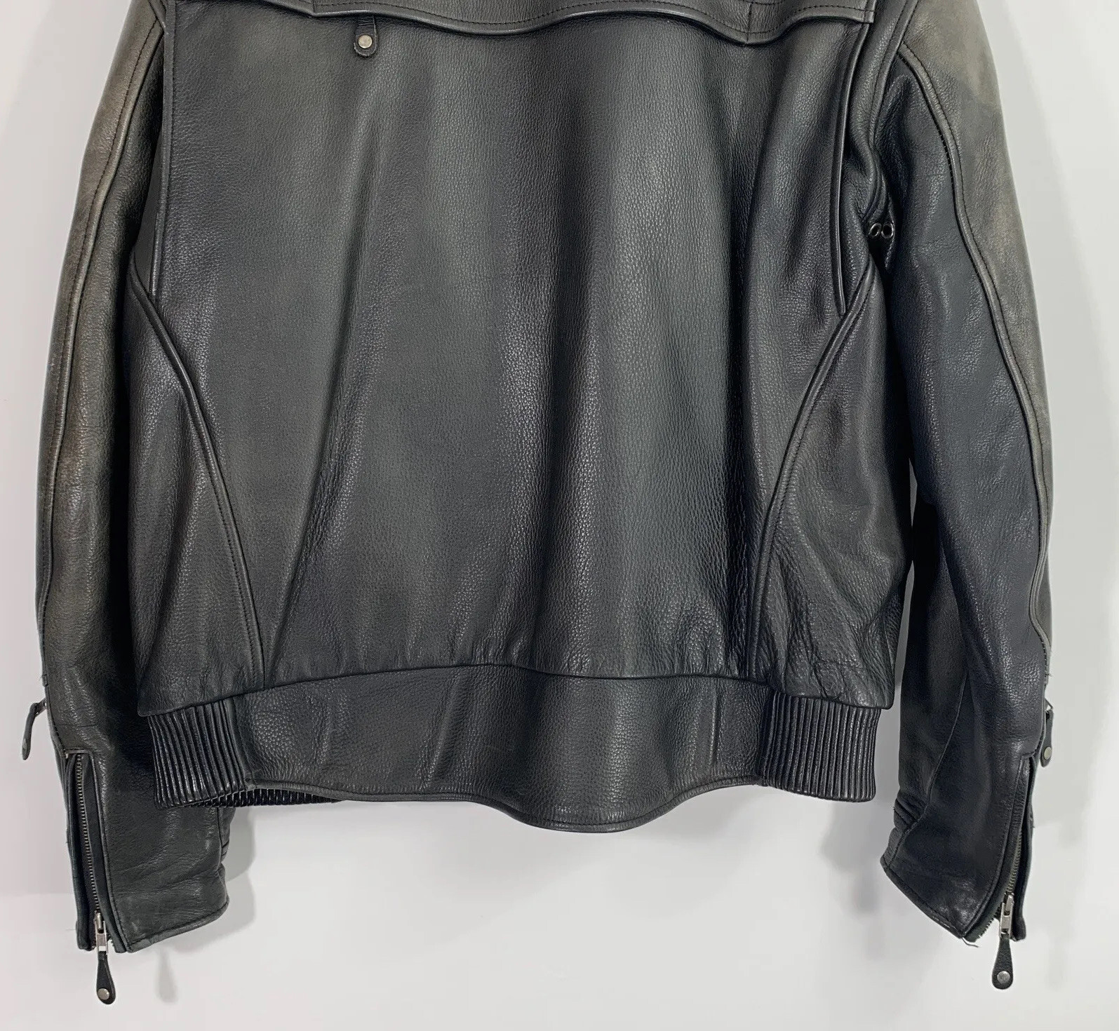 Xpert Motorcycle Heavy Leather Jacket Mens XL Black D… - Gem