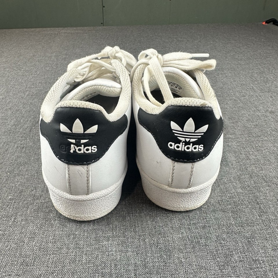 Adidas Superstar Leather 3-Stripe Shoes Women’s 7 White Black Leather ...