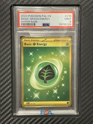 2023 PSA 9 Basic Grass Energy #278 Hyper Rare Pokemon TCG S&V Paldea ...