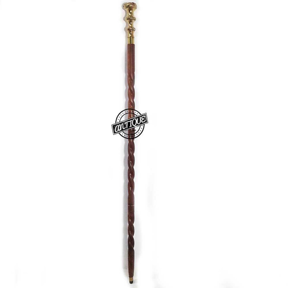 Beautiful Walking Canes For Mother/Women/Girl Shiny Brass Handle Wood ...