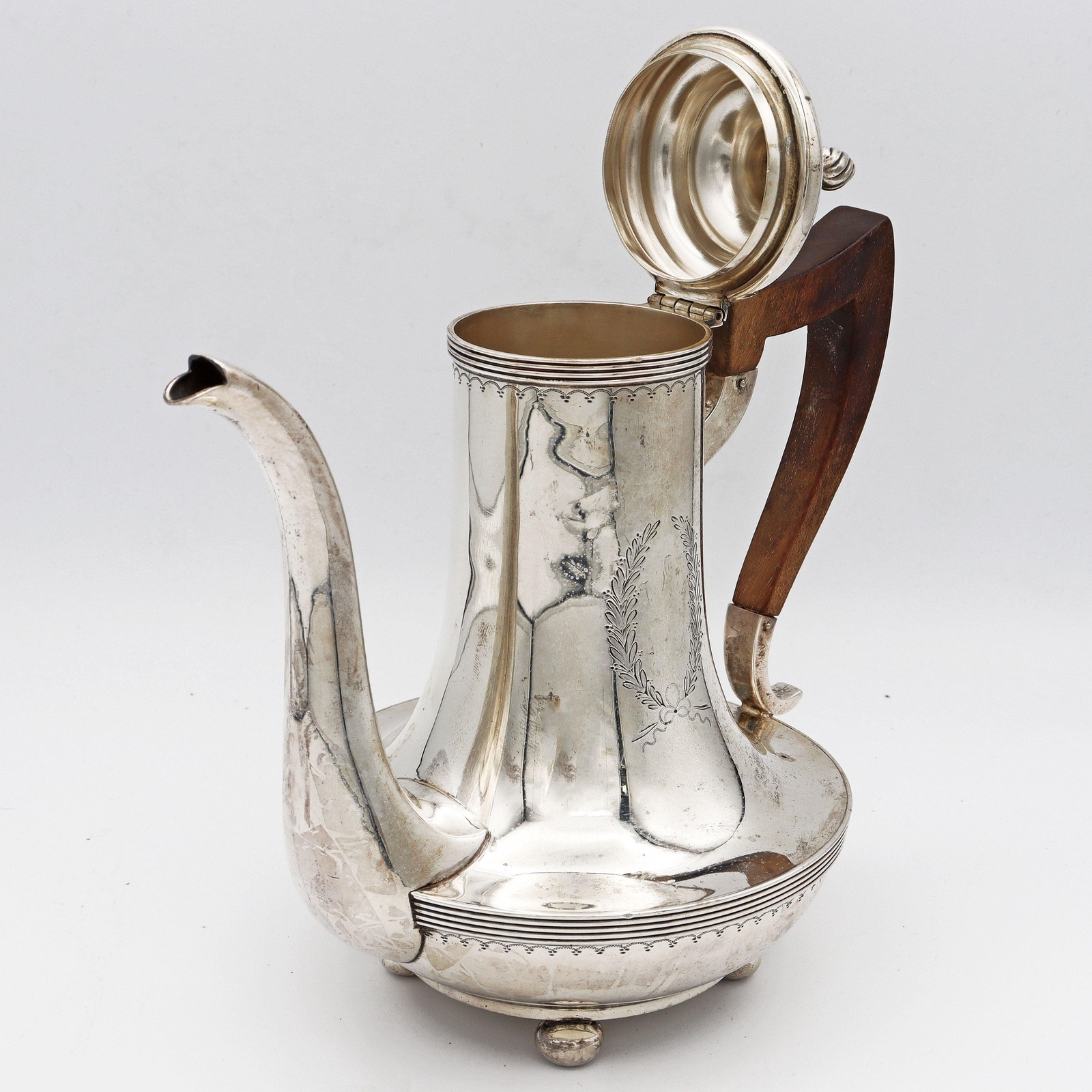 Vintage Gorham & Co Sterling Silver Wood Handle Tea/Coffee Pot NO MONO ...